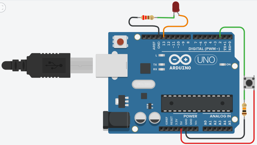 LED commandée par Arduino [Simulation d'un circuit électrique avec Tinkercad]